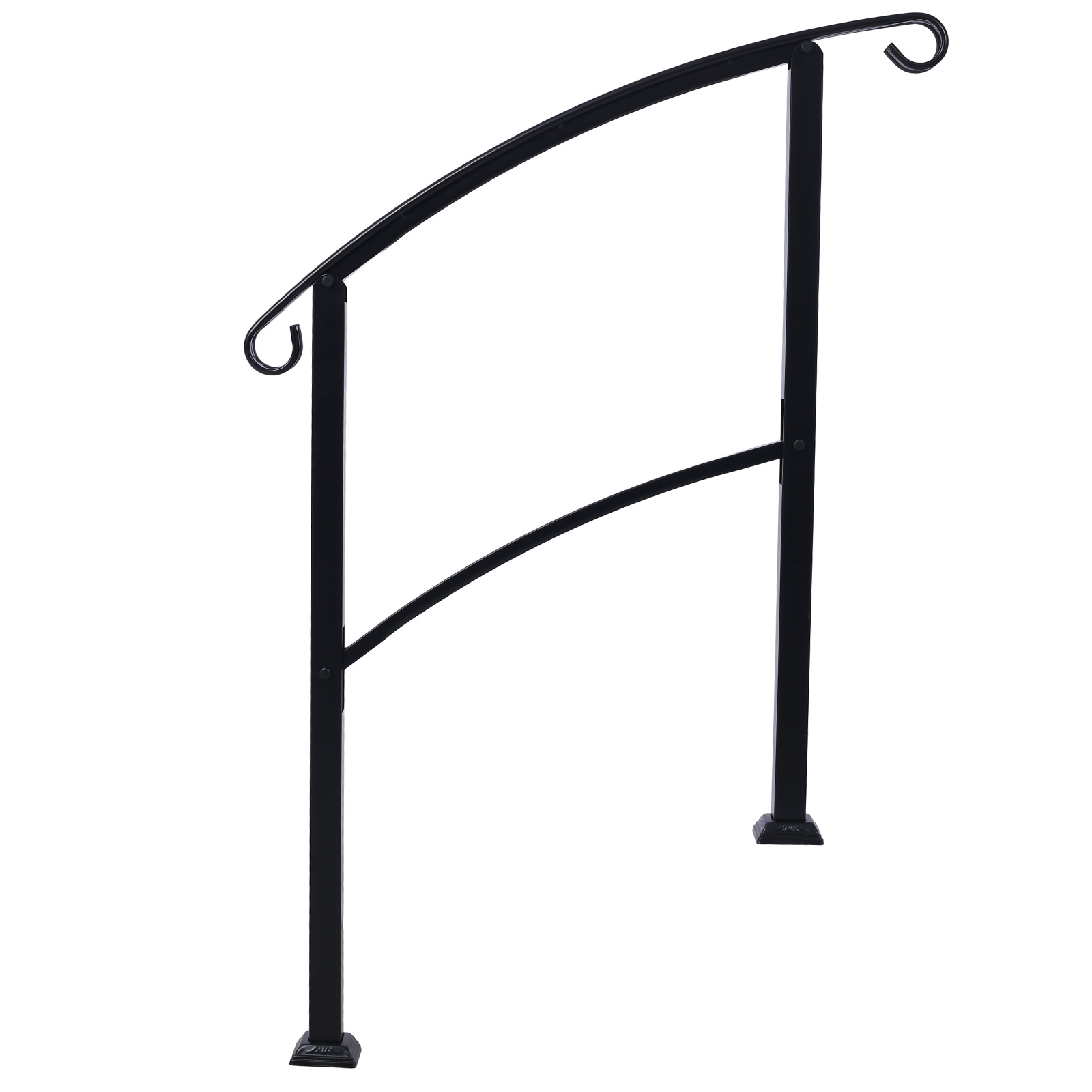 iCapeson 3-Step Outdoor Handrail for Concrete & Wood Stairs, Black ...