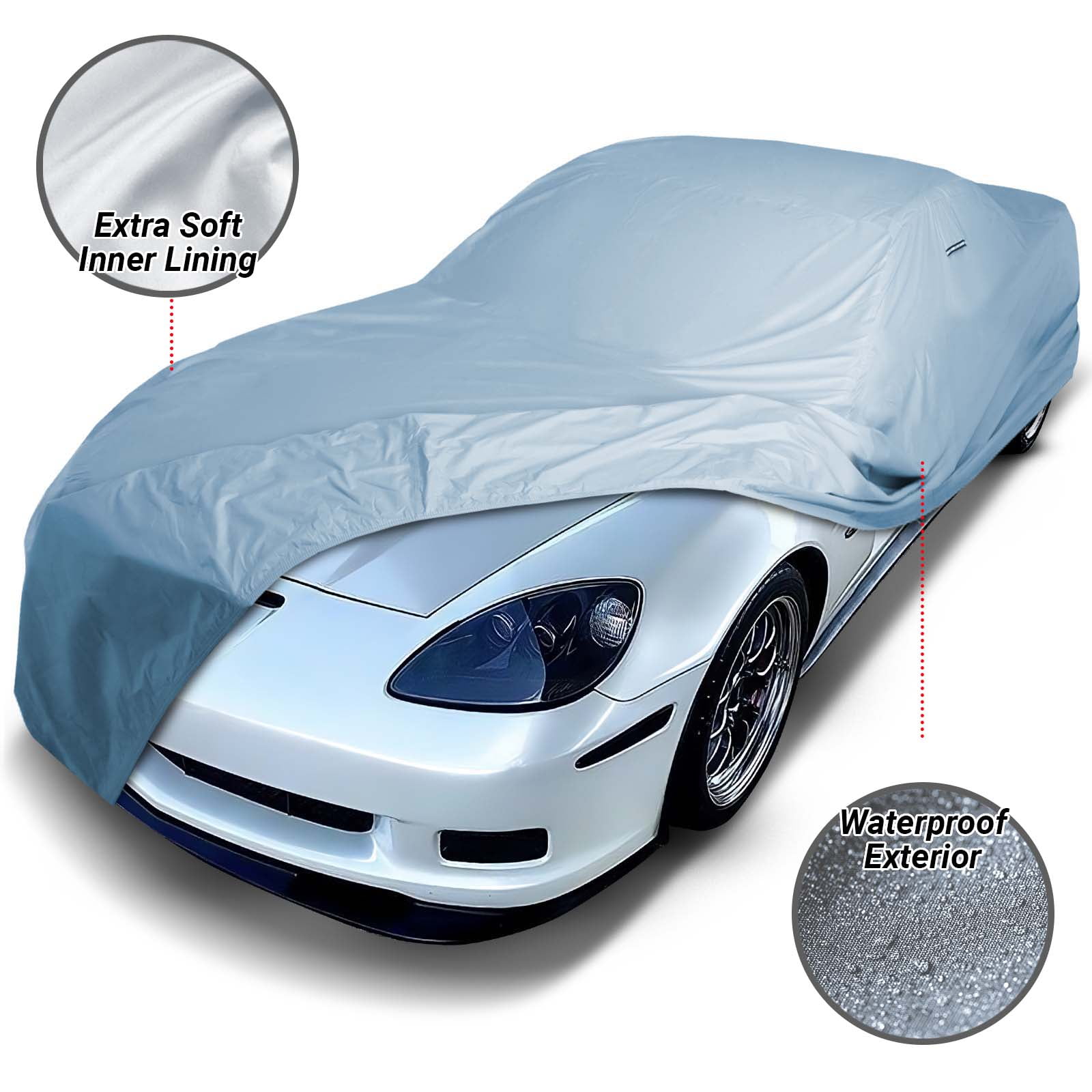 iCarCover Waterproof Car Cover for 1984-1990 Chevy Corvette C4, UV ...