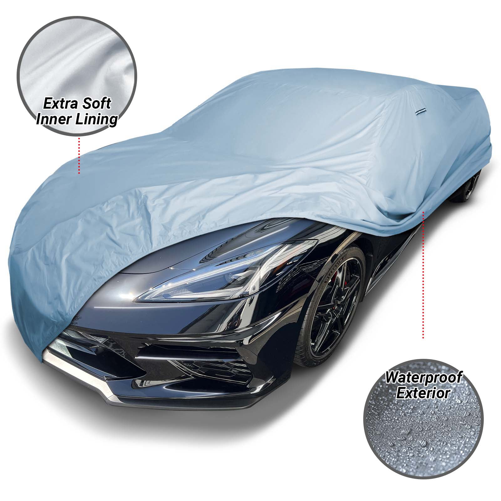 iCarCover Car Cover for 2005-13 Chevy Corvette C6, Waterproof, Scratch ...