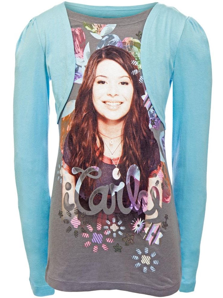 iCarly - Smile Girls Youth 2fer Long Sleeve T-Shirt - Large - Walmart.com