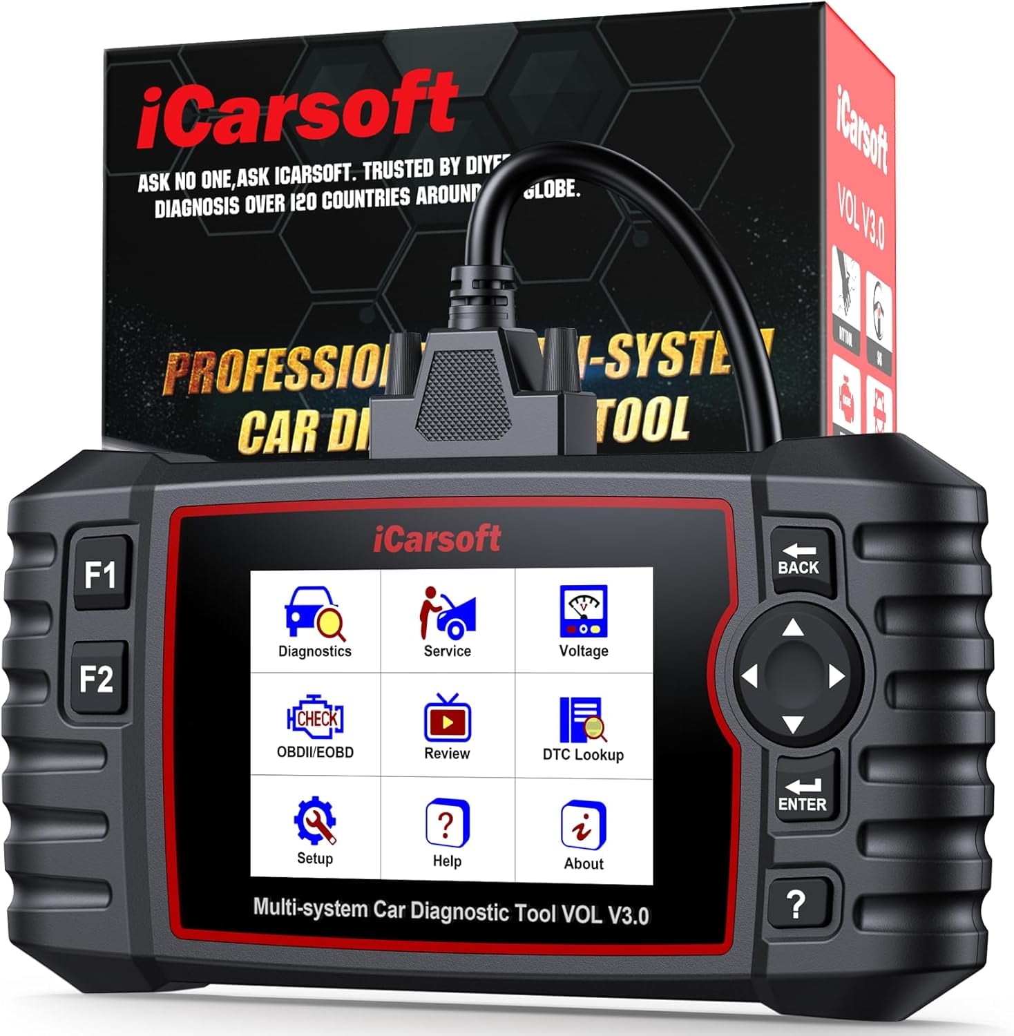 iCarsoft VOL V3.0 Professional OBD2 Car Diagnostic Scanner for Volvo ...