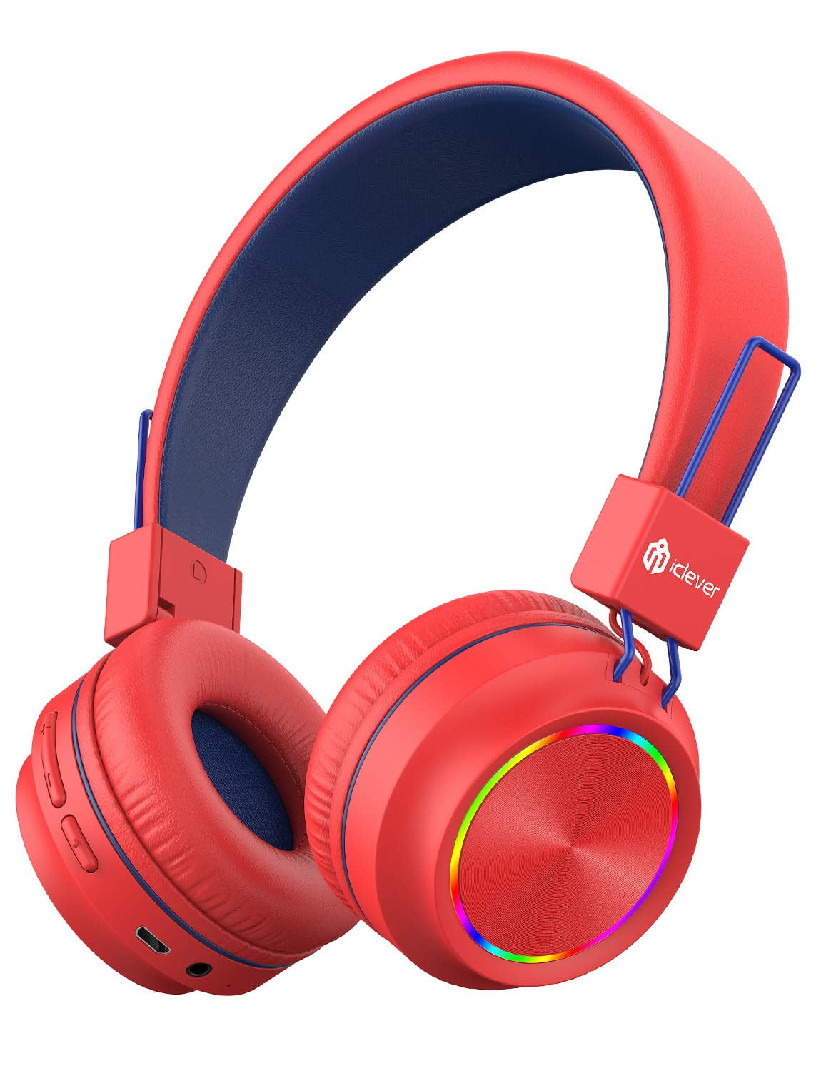 iClever BTH03 Kids Bluetooth Headphones Safe Volume, Colorful LED ...