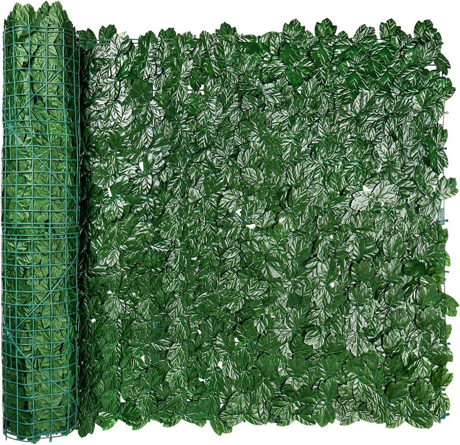 i-cover Artificial Ivy Privacy Fence, Green Maple Leaf Hedge Panels ...