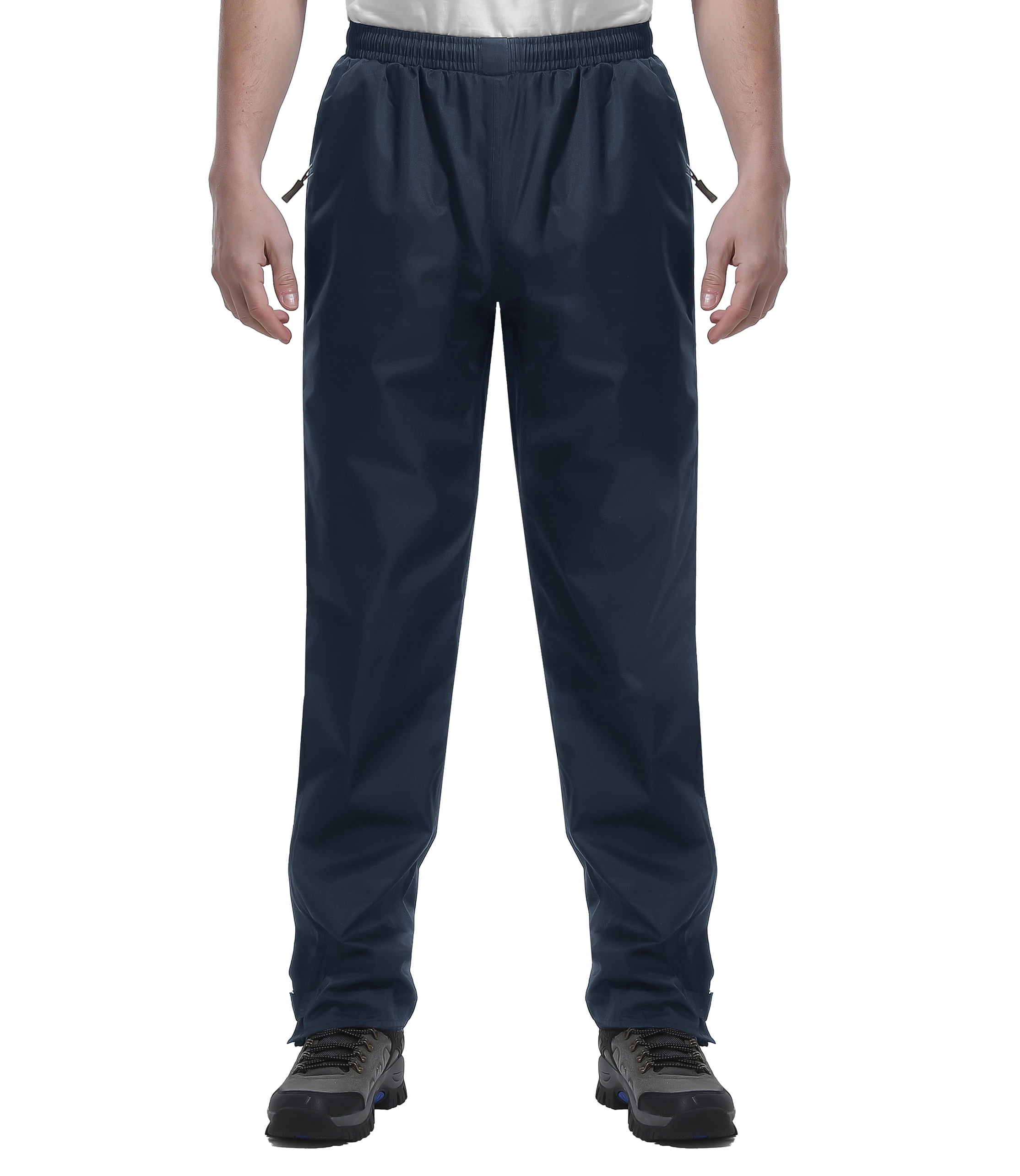 iCreek Men's Rain Pants Waterproof Zipper Pocket Windproof Hiking Pants ...