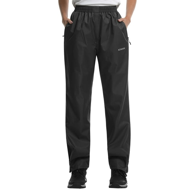 iCreek Men's Rain Pants Waterproof Zipper Pocket Windproof Hiking Pnats ...