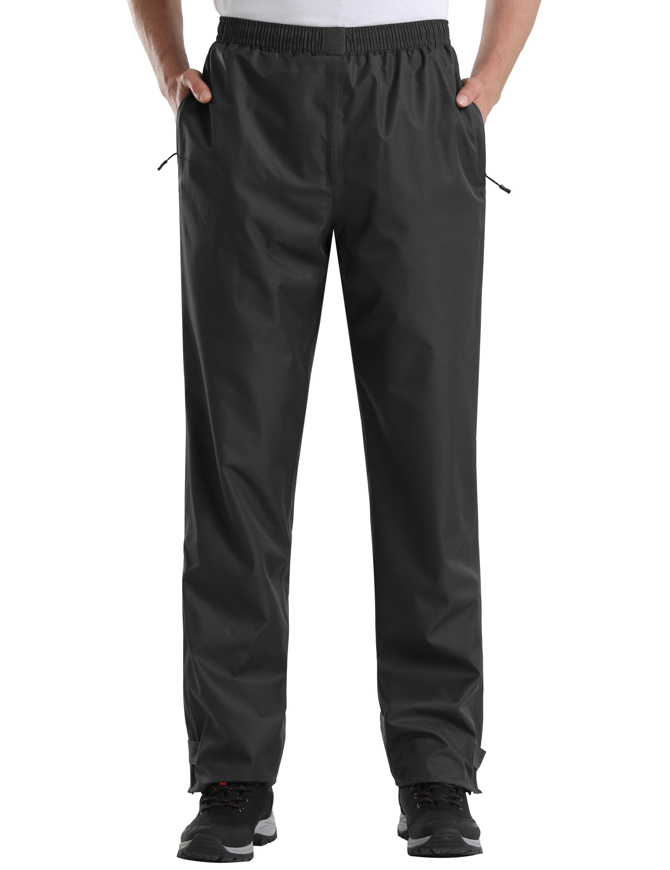 iCreek Men's Rain Pants Waterproof Zipper Pocket Windproof Hiking Pants ...