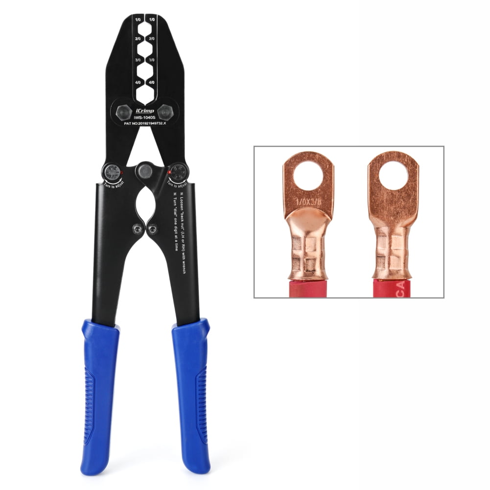 AWG 8-1/0 Crimper Kit ICrimp HX-50BI Battery Cable Lug Crimper Tool ...
