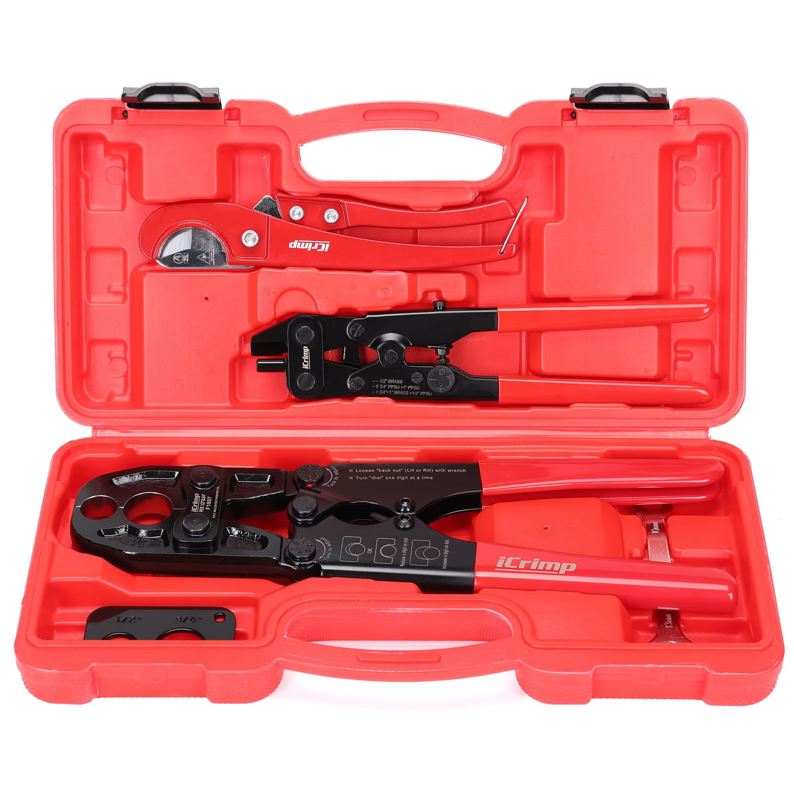 iCrimp Combo Pex Pipe Crimping Tool Kit for 1/2 and 3/4-inch Copper ...