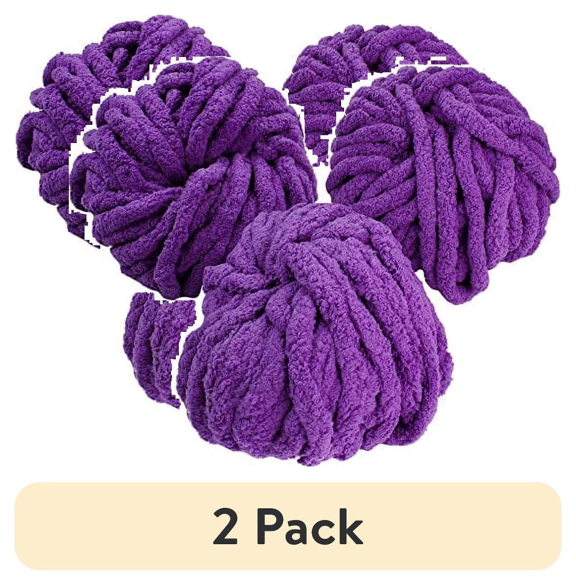 (2 pack) iDIY Chunky Yarn 3 Pack (24 Yards Each Skein) - Dark Purple ...
