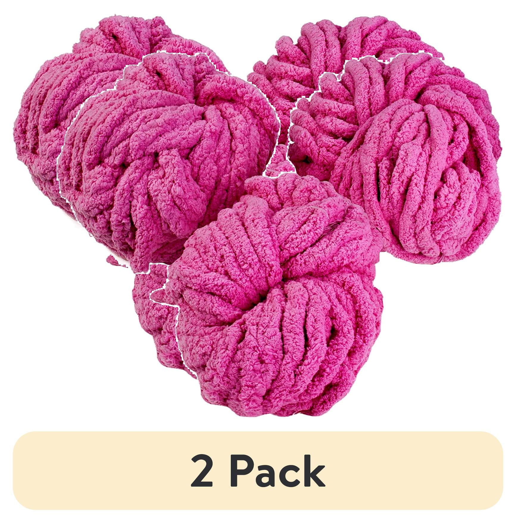 (2 pack) iDIY Chunky Yarn Hot Pink Chenille Baby Blankets (3 Count ...