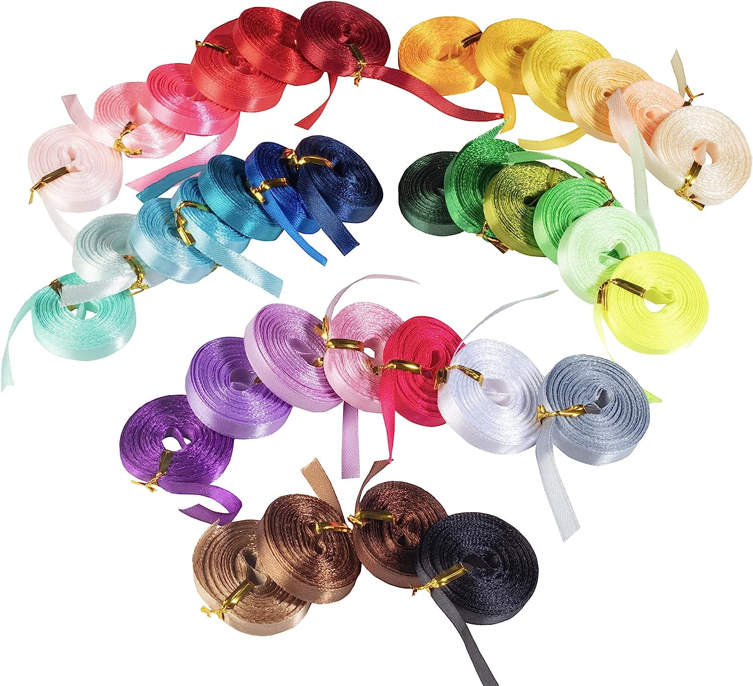 iDIY Satin Ribbon 36 Pack for Crafts, Gift Wrapping, Wedding Decor ...