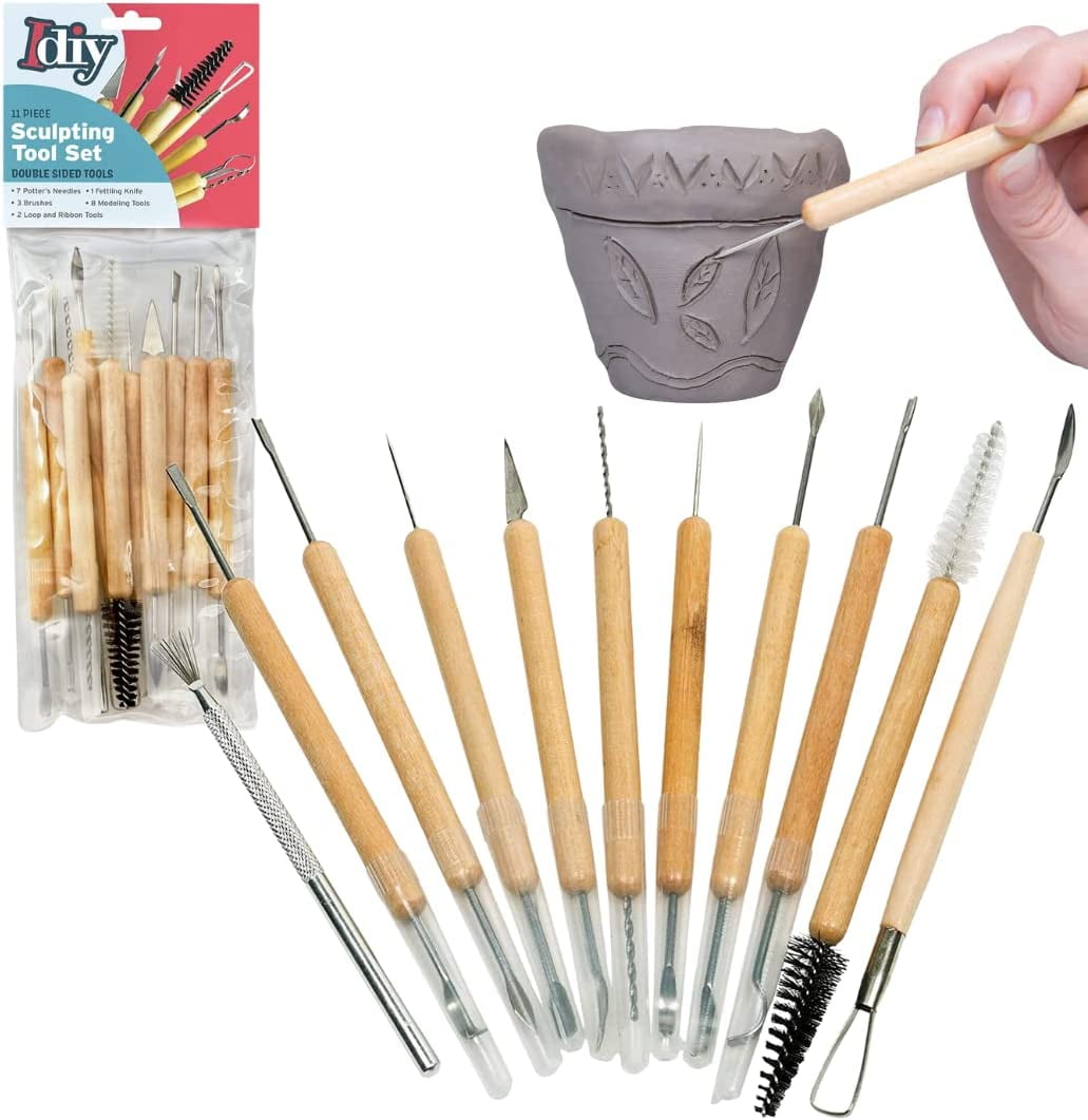 iDIY Sculpt Pro Pottery Tool Kit - 11-Piece 21-Tool Beginner's Clay ...