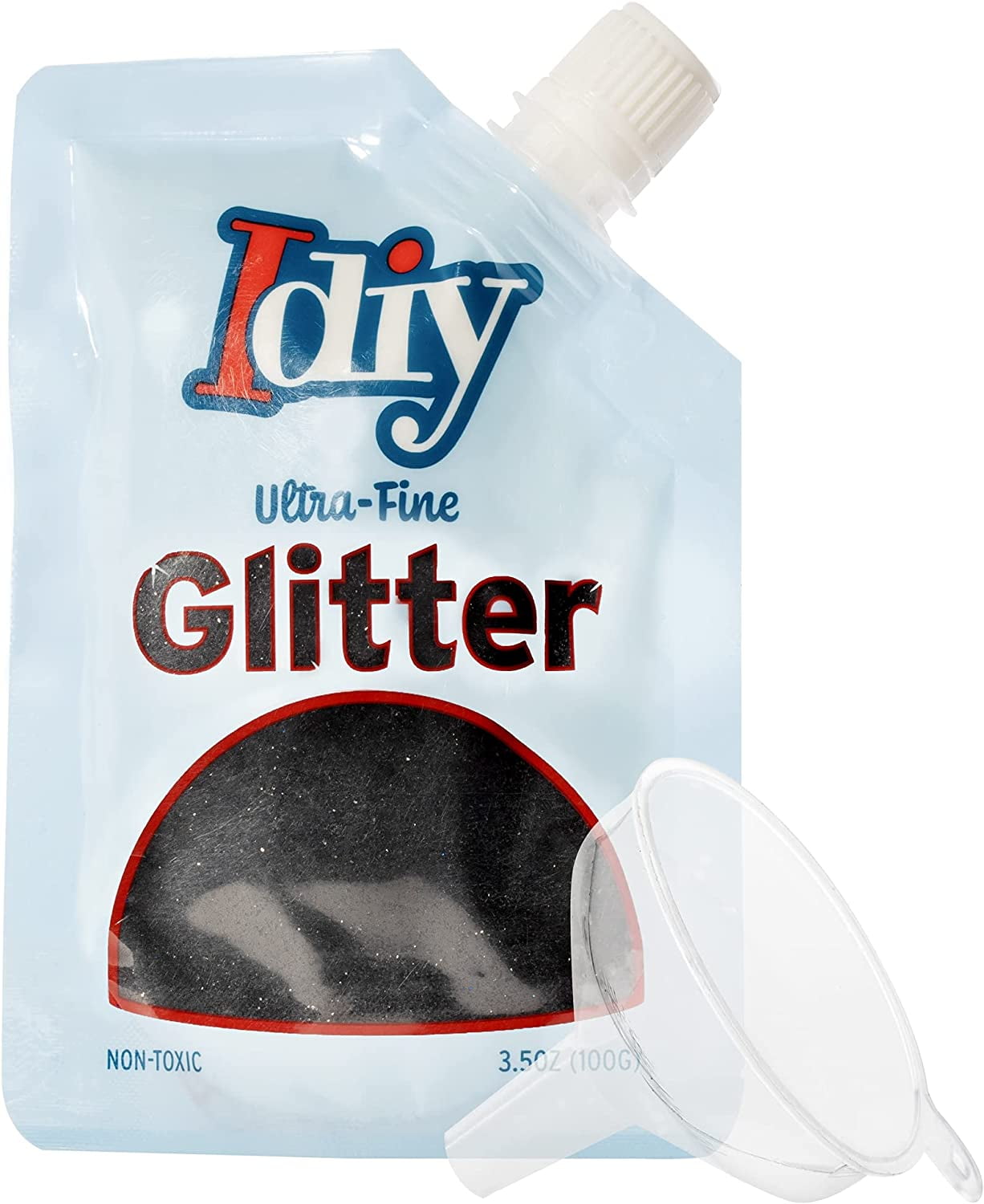 Midnight Black Ultra Fine Glitter (100g 3.5oz) Easy-Pour Spout Bag ...