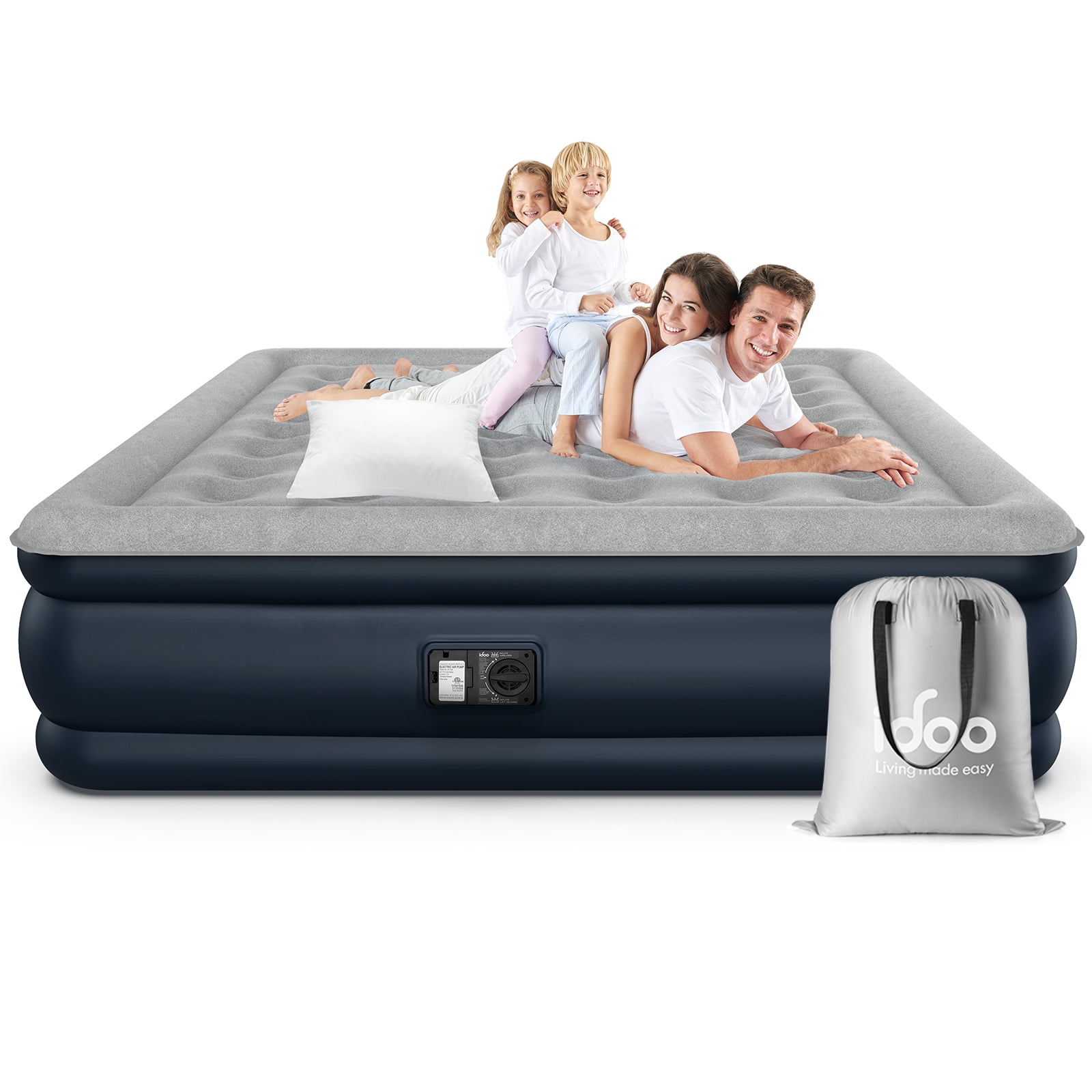 iDOO 18" California King Size Air Mattress, Inflatable Airbed with Built-in Pump - Walmart.com