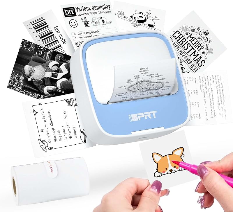 iDPRT Portable Sticker Maker Machine with 1 Roll Sticker Paper, Mini ...