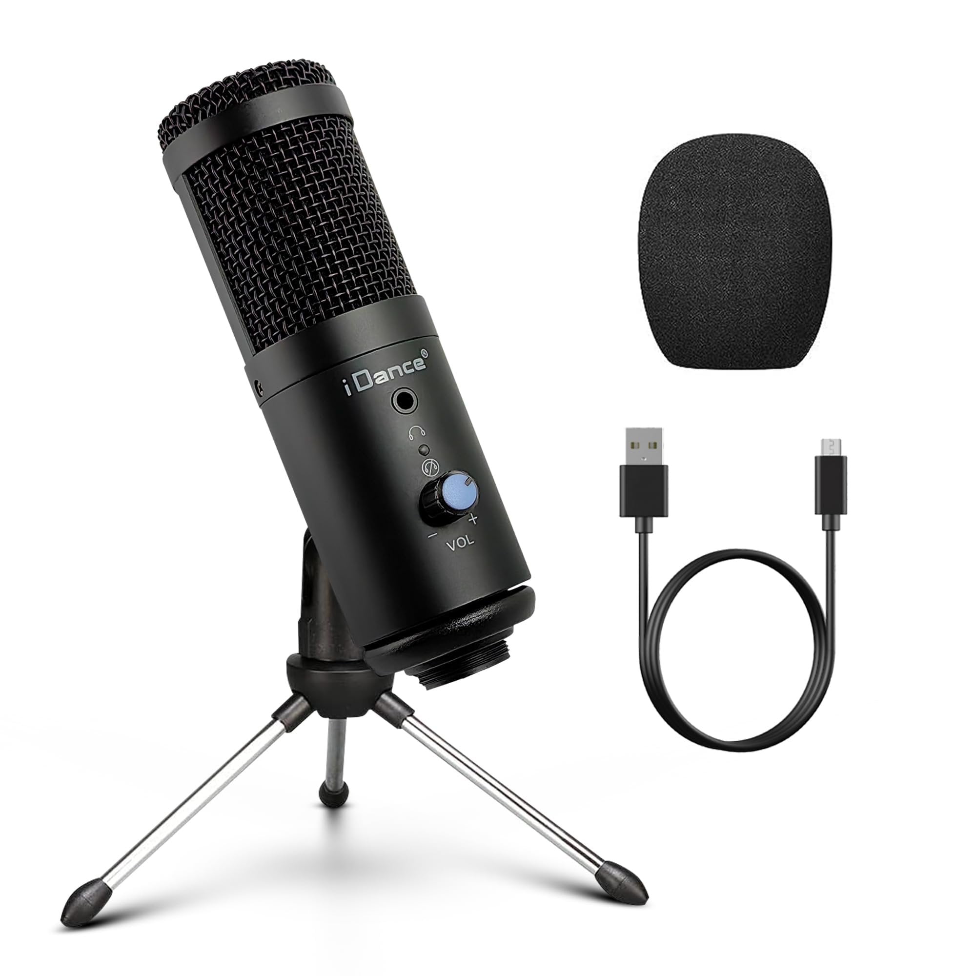 iDance MS1814 6-in-1 PRO Vocal Cardioid Condenser Microphone Plug & Play Studio Recording ...
