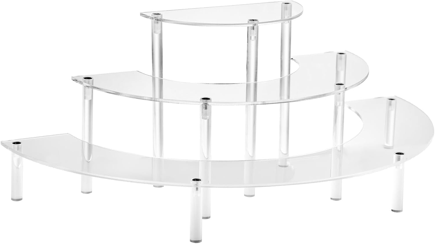 iDecoMart Acrylic Display Risers, 3 Tiers Clear Half Moon Display Stand ...
