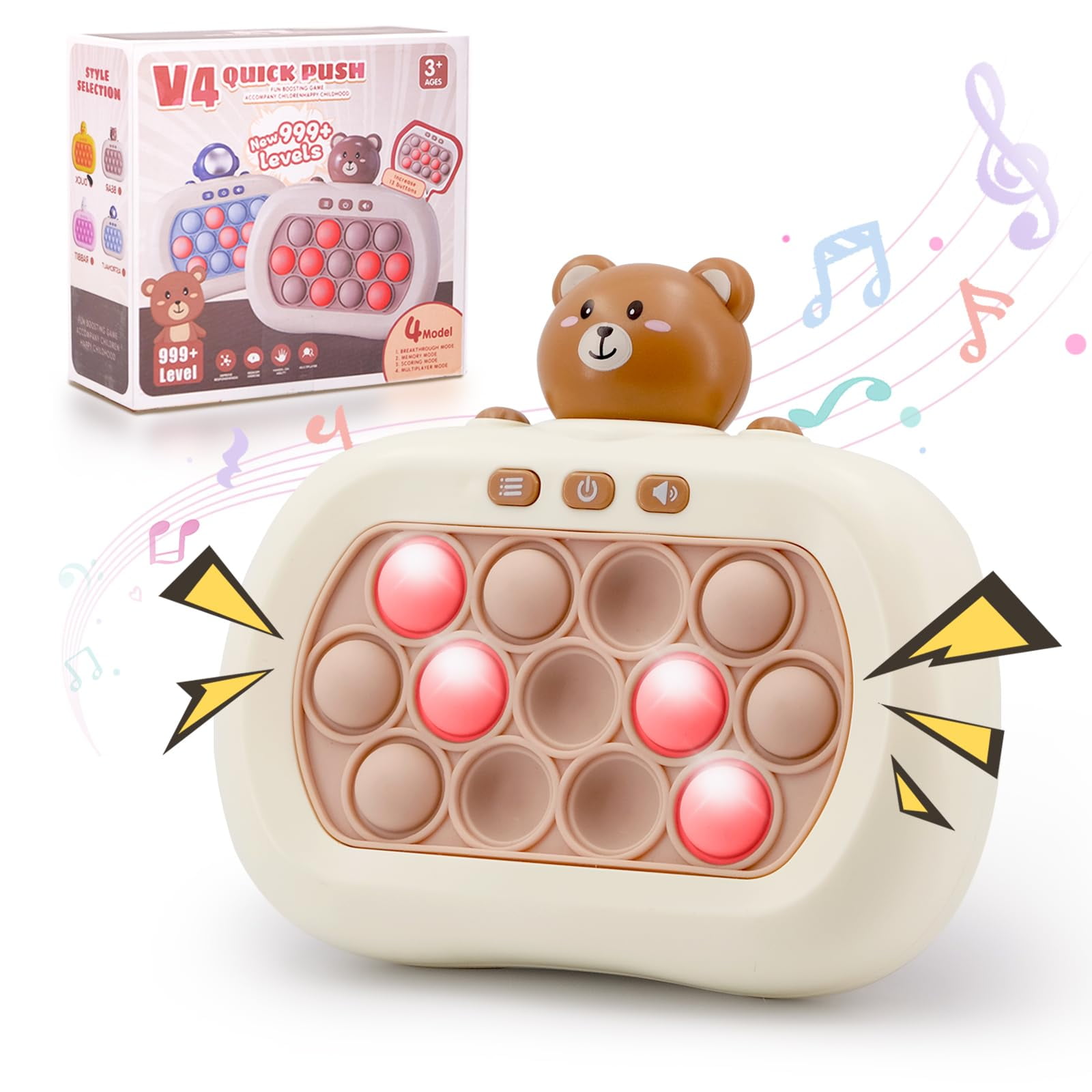 iDenpik pop it Game， Light up pop it Fidget Toys for Kids，Handheld ...