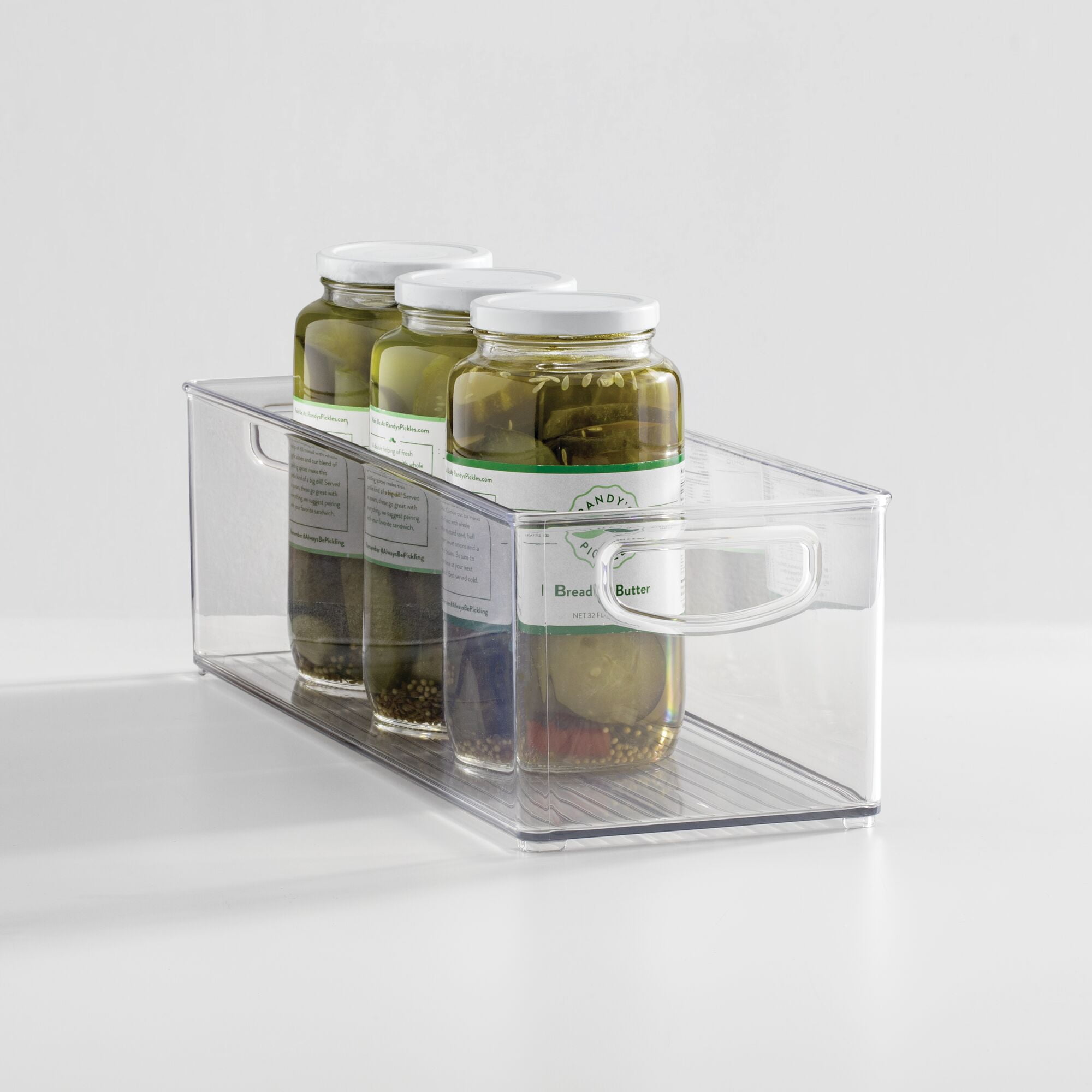 iDesign Recycled Plastic Stackable Storage Bin with Handles - Clear ...