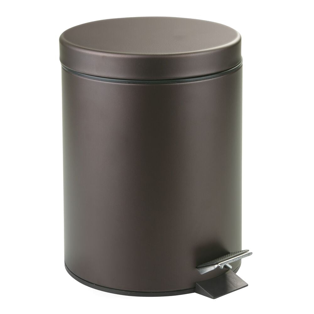 iDesign Bronze Metal 1.3 Gallon Garbage Bin, Bathroom Waste Basket ...
