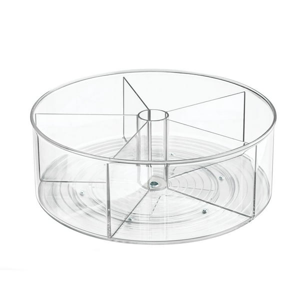 iDesign, 11.5" Round Lazy Susan Clear Plastic Divided Turntable ...
