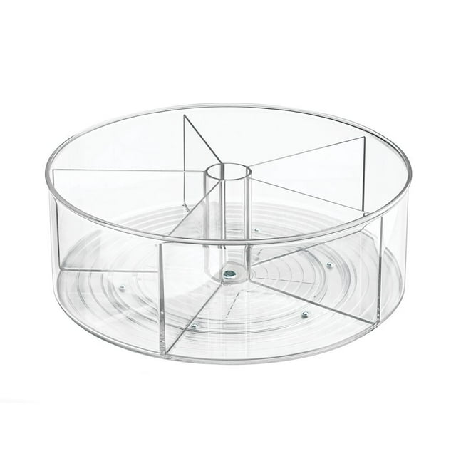 "iDesign 11.5"" Round Divided Turntable, Clear Plastic Lazy Susan ...