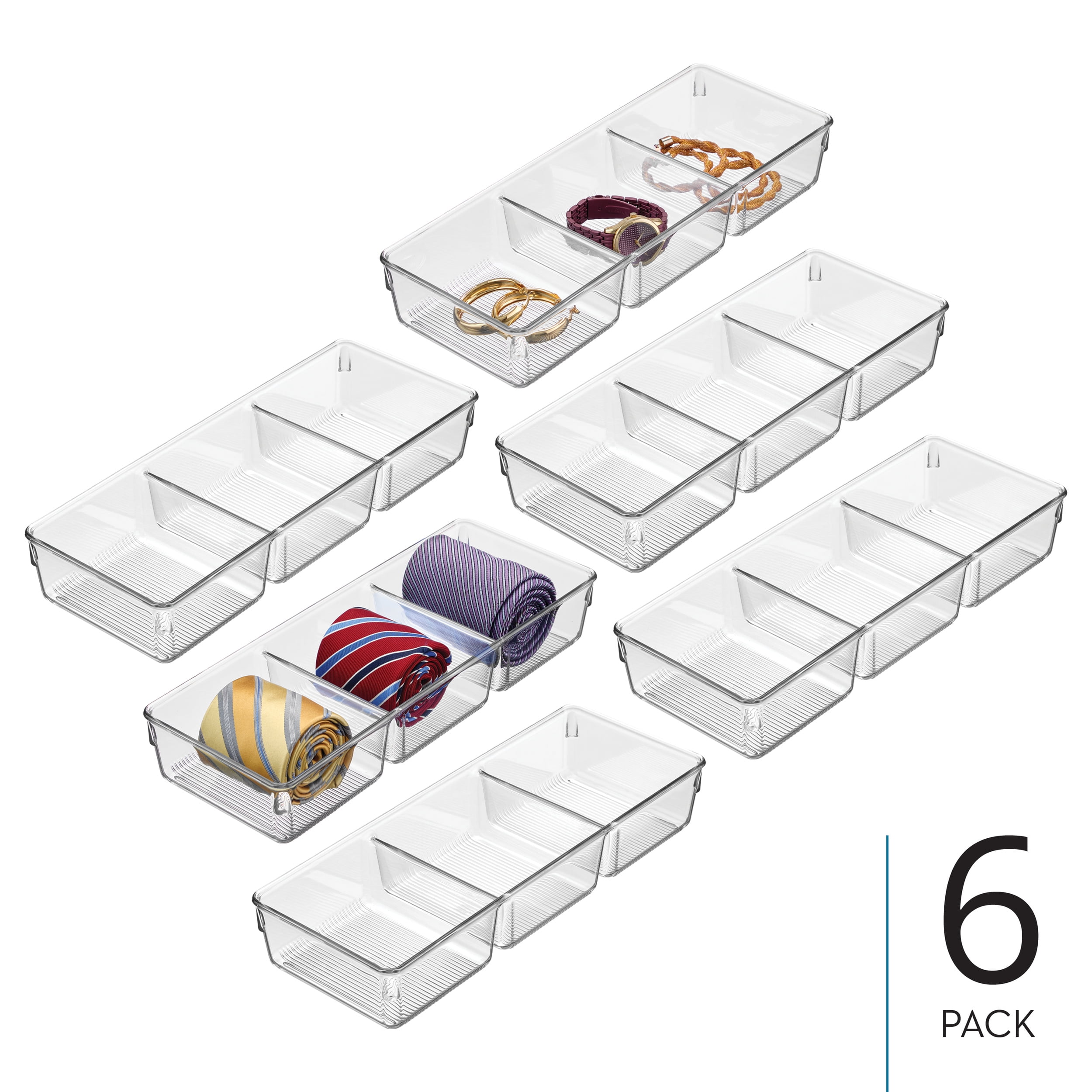 iDesign 3-Section Plastic Drawer Organizer - Storage and Organization ...