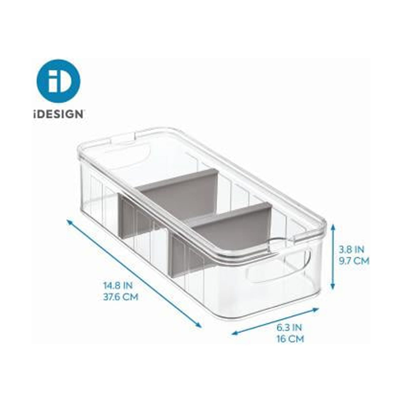 iDesign 71373 Refrigerator Produce Storage Crisper Bin, 2 Adjustable ...