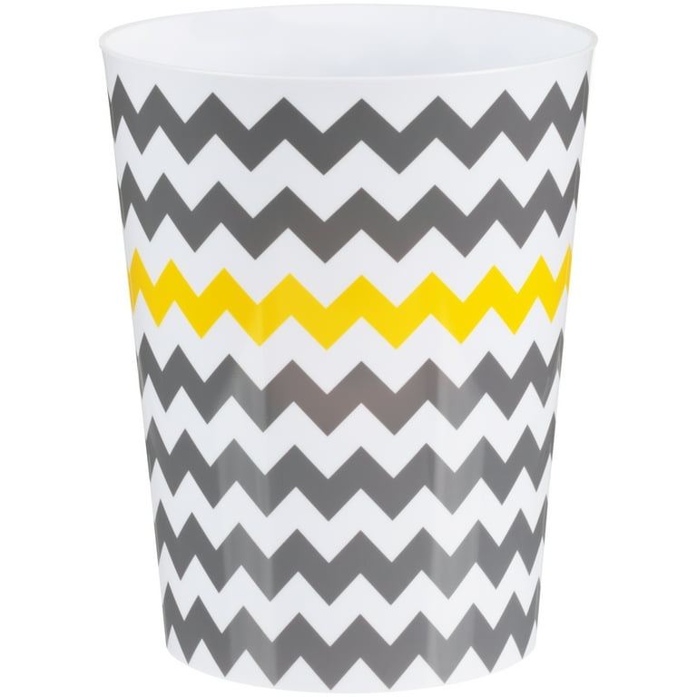 Grey Chevron Wastebasket
