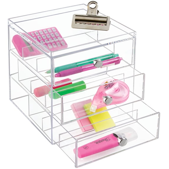 iDesign Clear Clarity Stacking 3 Drawer Organizer for Vanity - Walmart.com