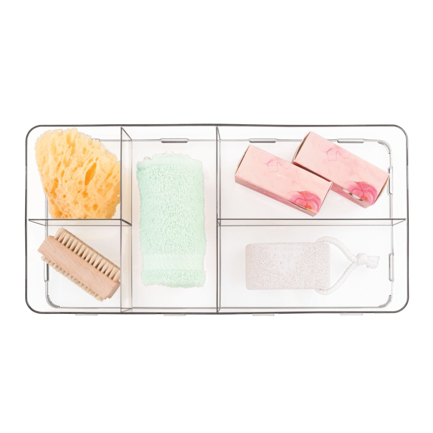 iDesign Clear Plastic Interlocking Divided Drawer Organizer, 3" H x 8 ...