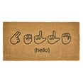 American Sign Language ASL Hello Coir Doormat, Large Rectangular ...