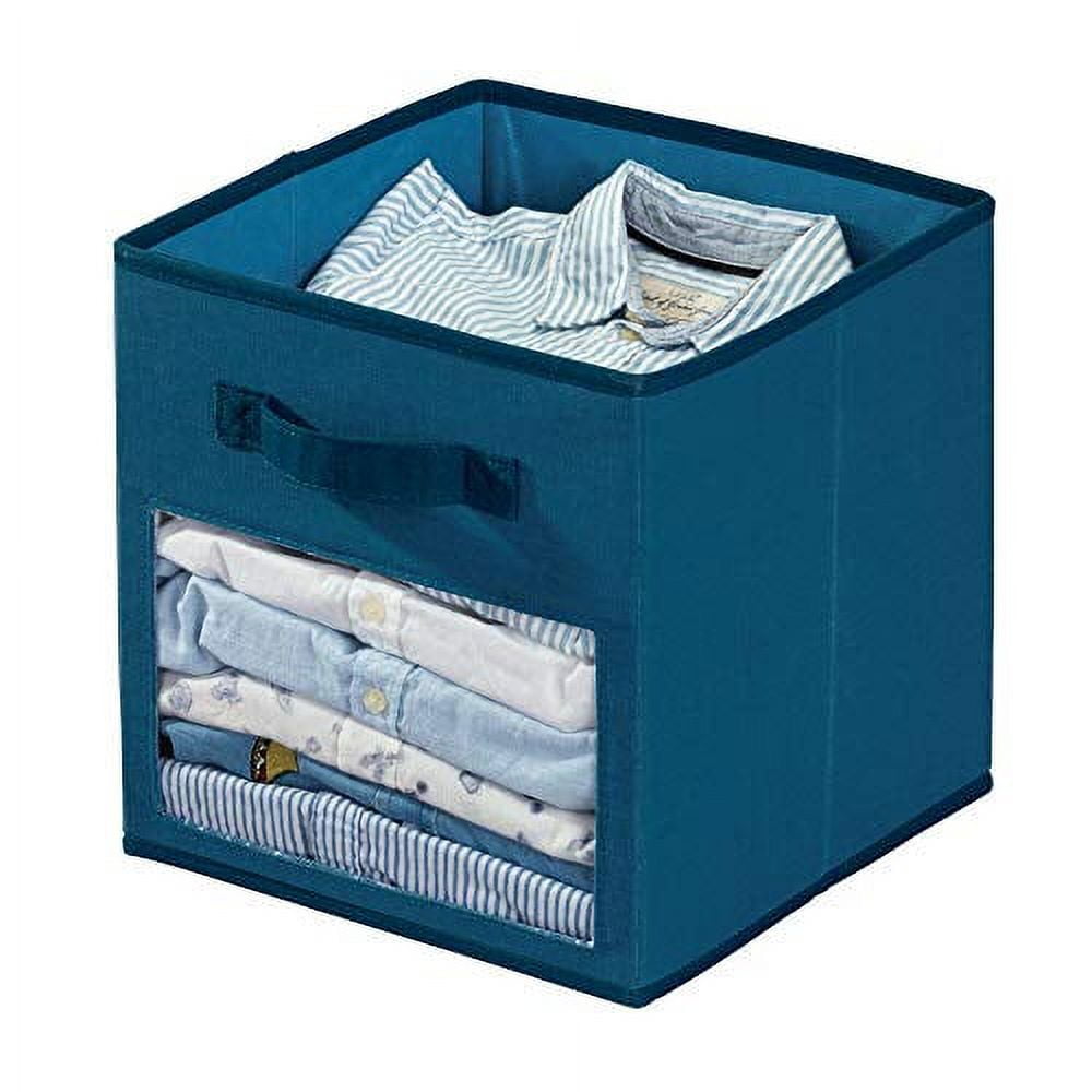 iDesign Emmy Fabric Storage Cube Bin, Small Basket Container Dual Side ...