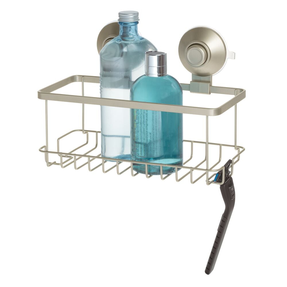 iDesign Everett Push Lock Suction Basket, Satin - Walmart.com