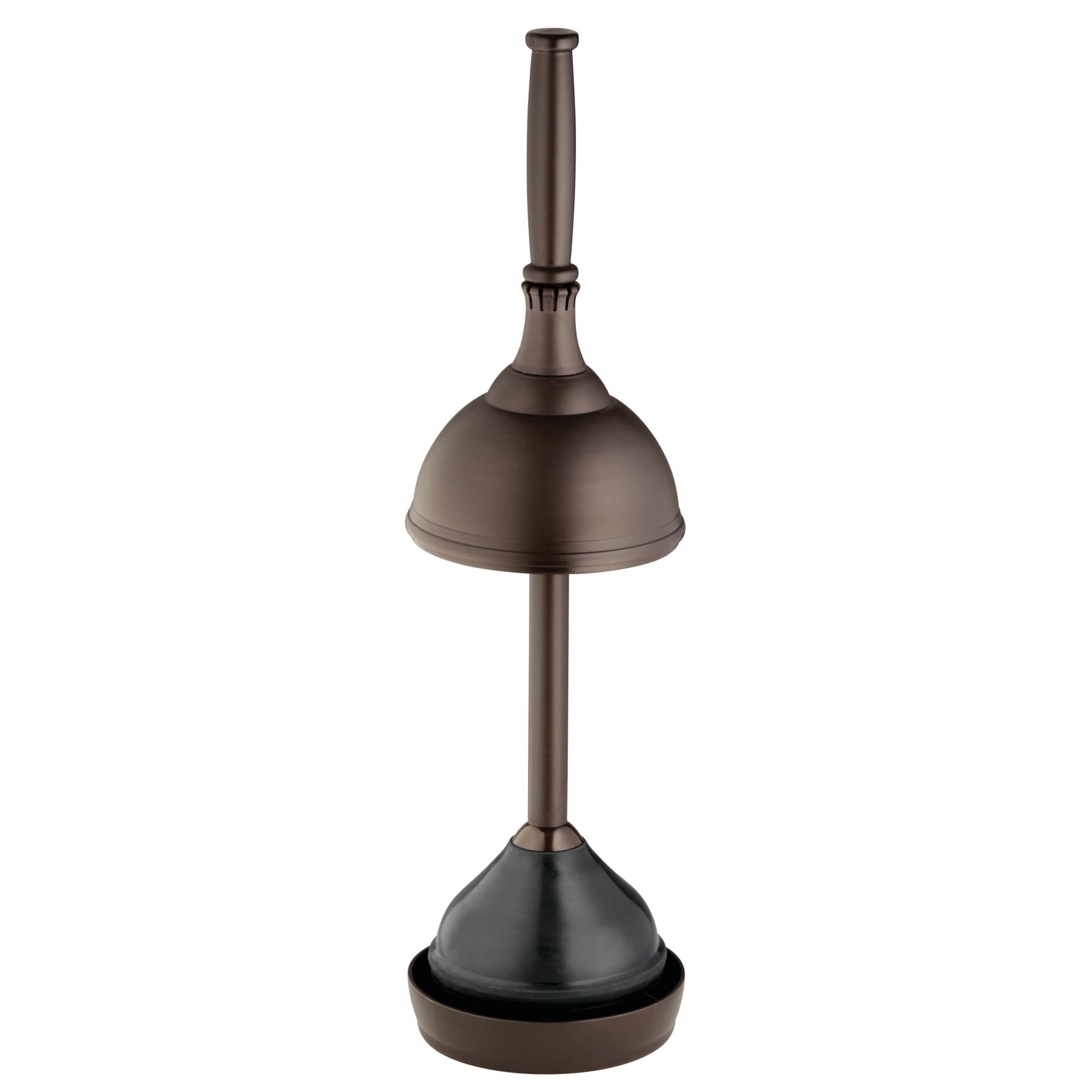 iDesign Floor Bronze Plastic Plunger with Cover for Bathroom, 5.96" x 5 ...