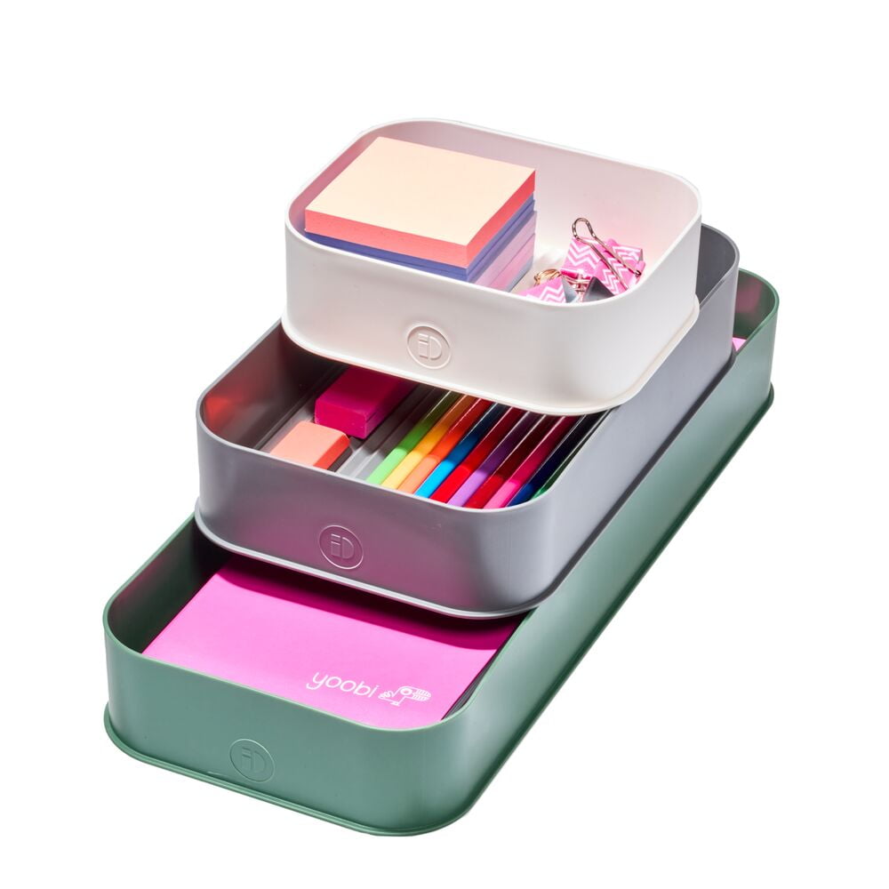 iDesign, Fresnel Collection Organization Bins, Set of 3, Multi Color ...