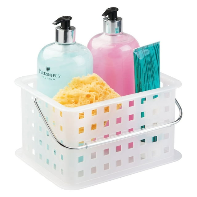 iDesign Frost Water-Resistant Medium Spa Basket, 8.7" x 13.9" x 5 ...