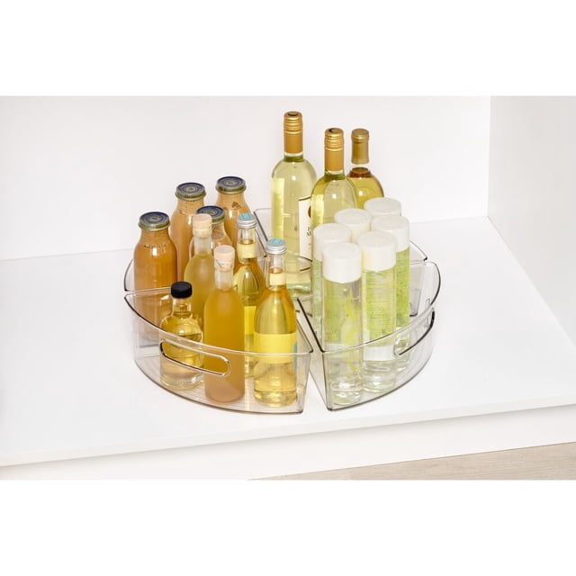 iDesign, Lazy Susan Cabinet Bin, Clear Recycled Plastic - Walmart.com