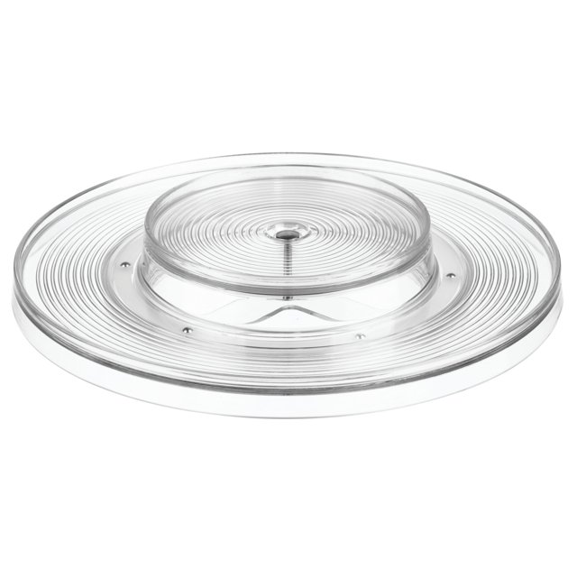 iDesign Lazy Susan Plastic Turntable Spice Organizer, 2-Tier, Clear ...