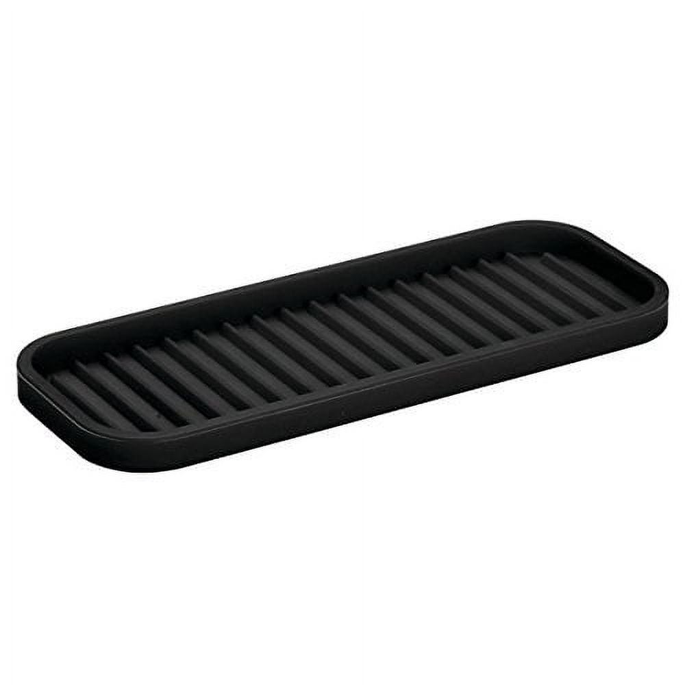 iDesign Lineo BPA Free Flexible Silicone Soap and Sponge Tray 9" x 3.5 ...