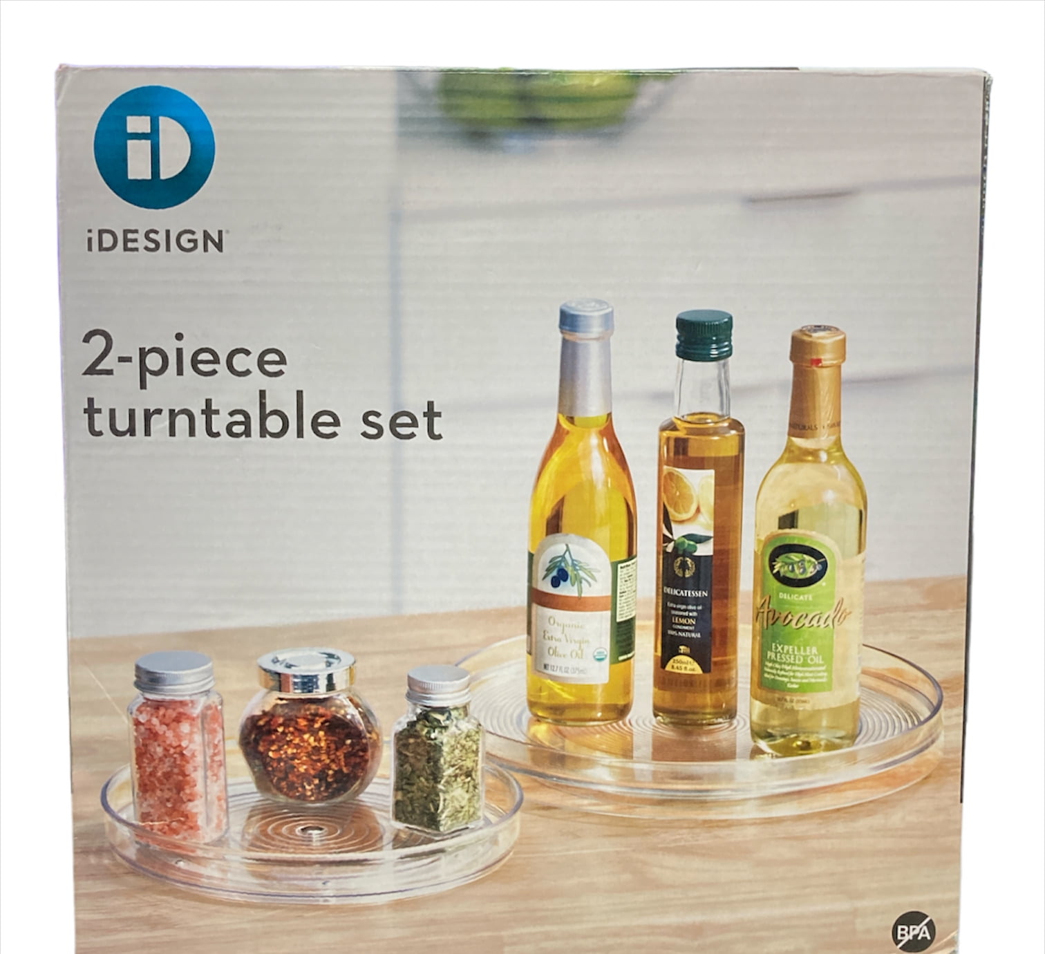 iDesign Plastic Kitchen Rotating Cabinet Storage for Spices, Linus ...