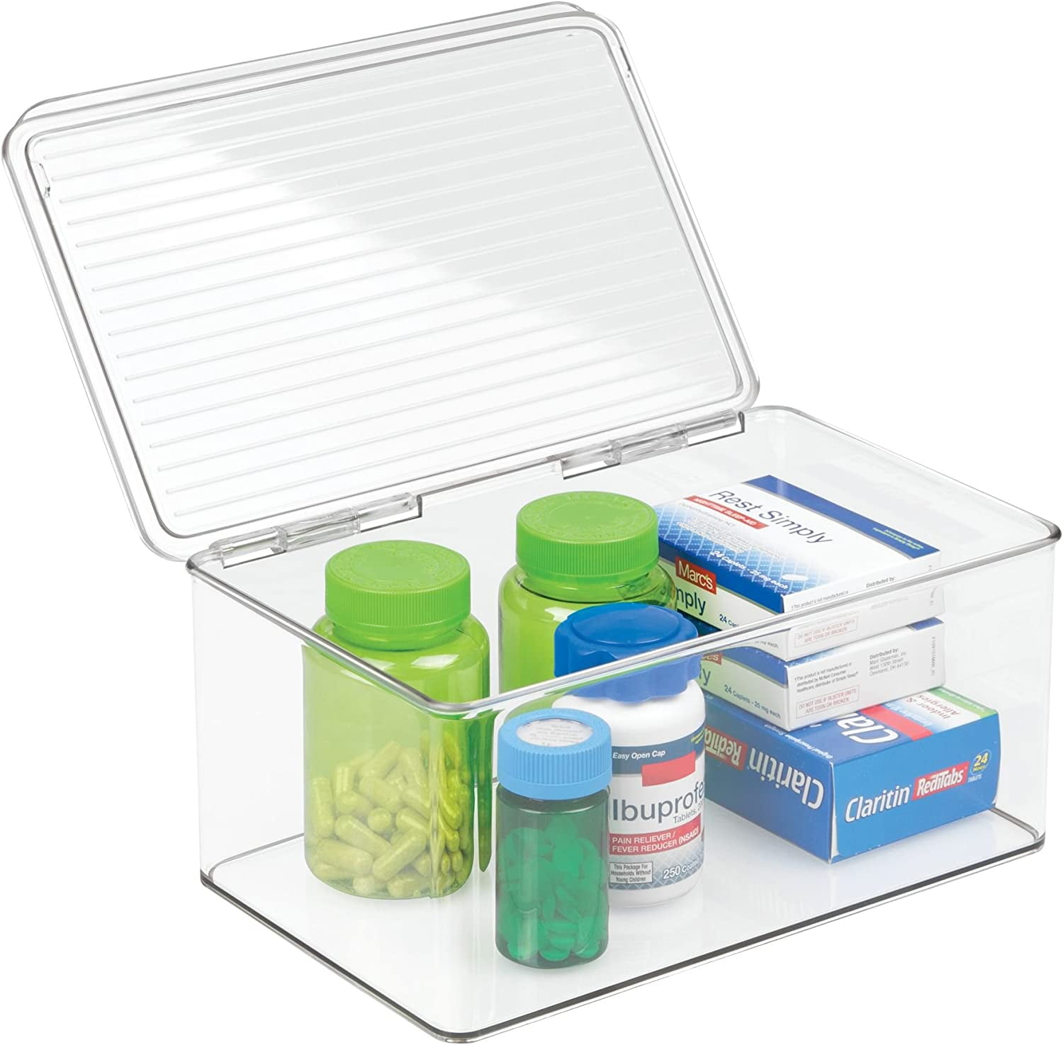 iDesign Large Clear Med+ Medicine Box with Secure Snap-Lock Lid ...