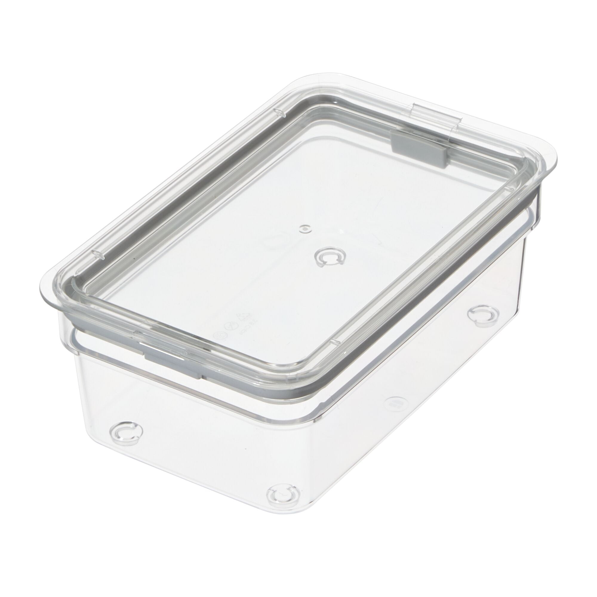 iDesign Medium Short Plastic Storage Bin with Lid, 5x8.1x3, Clear ...