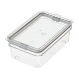 iDesign Medium Short Plastic Storage Bin with Lid, 5x8.1x3, Clear ...