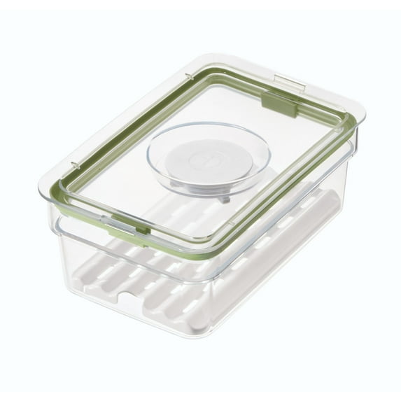 iDesign Produce Storage Bin with Tray and Lid, 5x8.1x3, Clear, Airtight ...