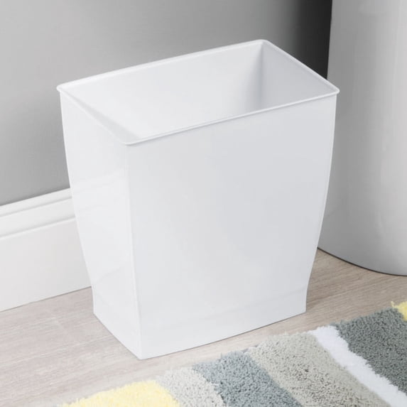 iDesign Mono 2.5 gal White Plastic Rectangular Wastebasket - Walmart.com