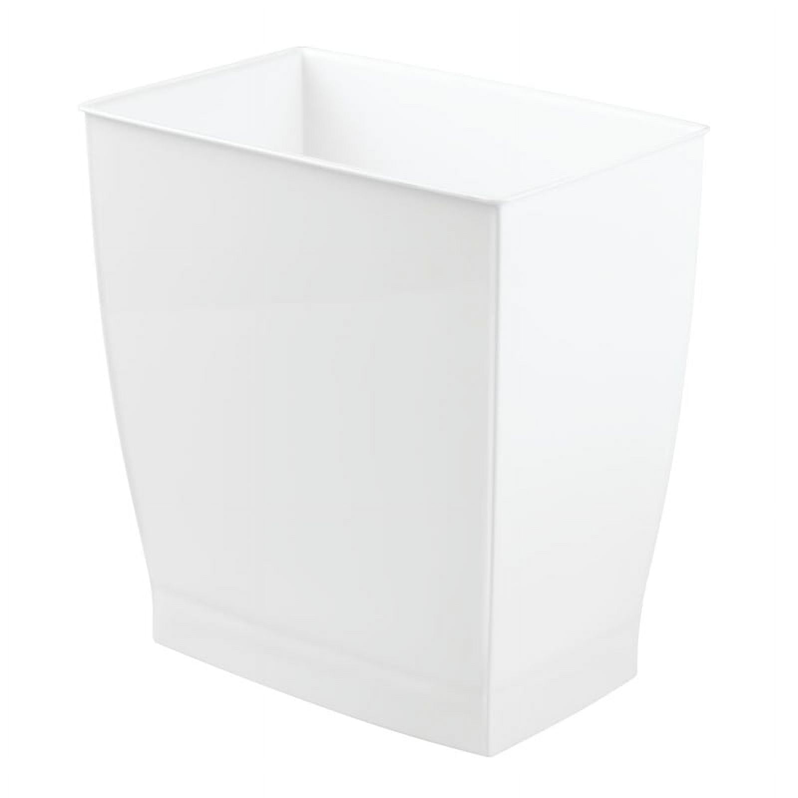 iDesign Mono 2.5 gal White Plastic Rectangular Wastebasket - Walmart.com