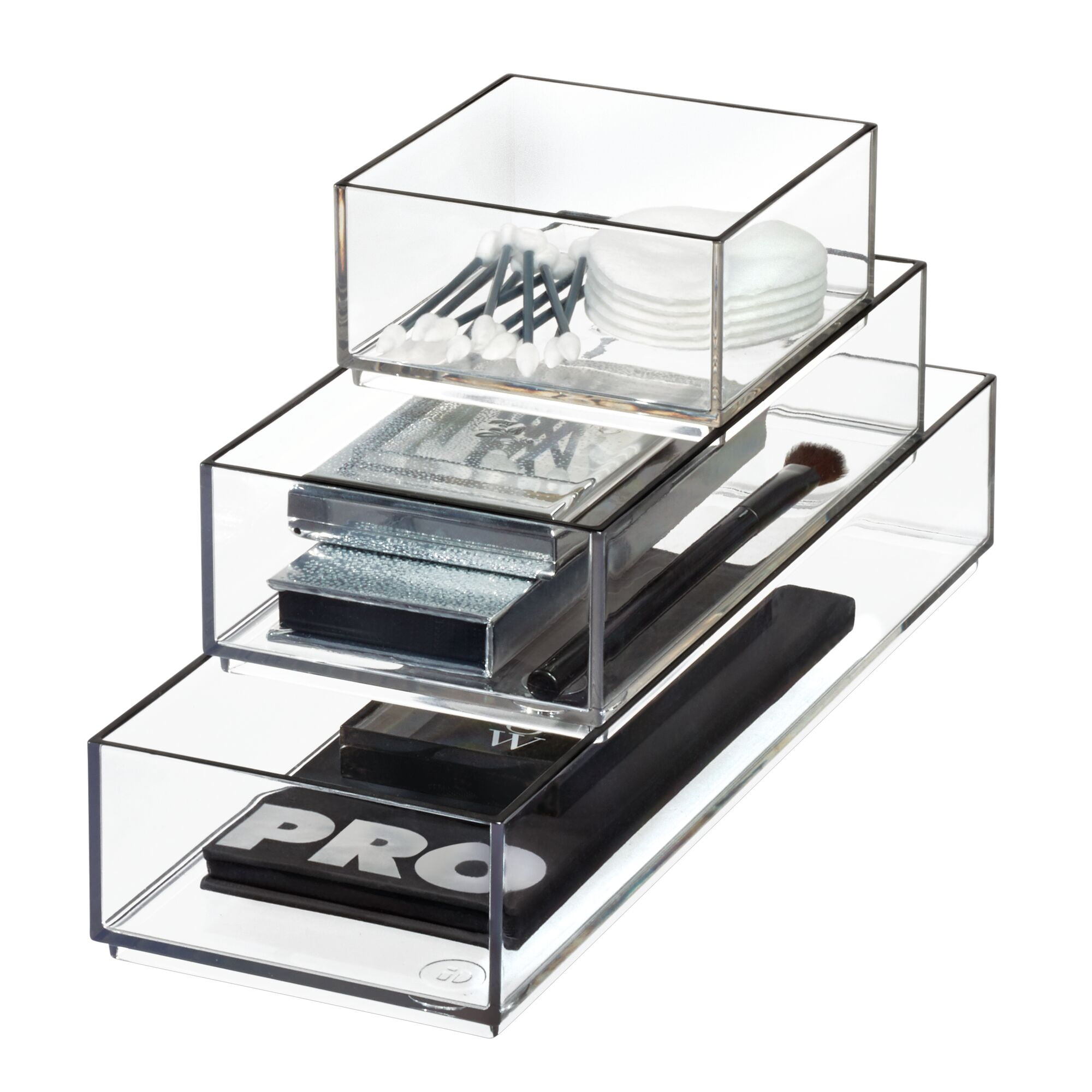 iDesign, Onyx Stack & Slide Organizers, Set of 3, Clear - Walmart.com