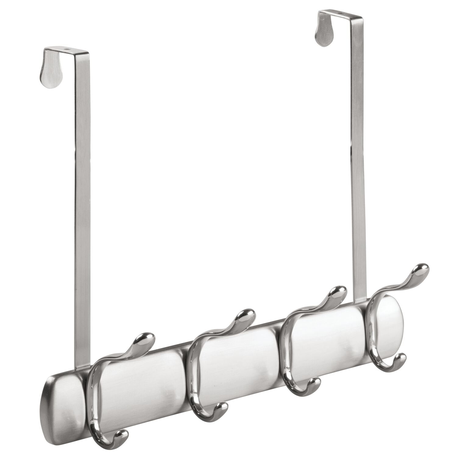 iDesign Over Door Rack, 4 Hook, Brushed/Chrome - Walmart.com