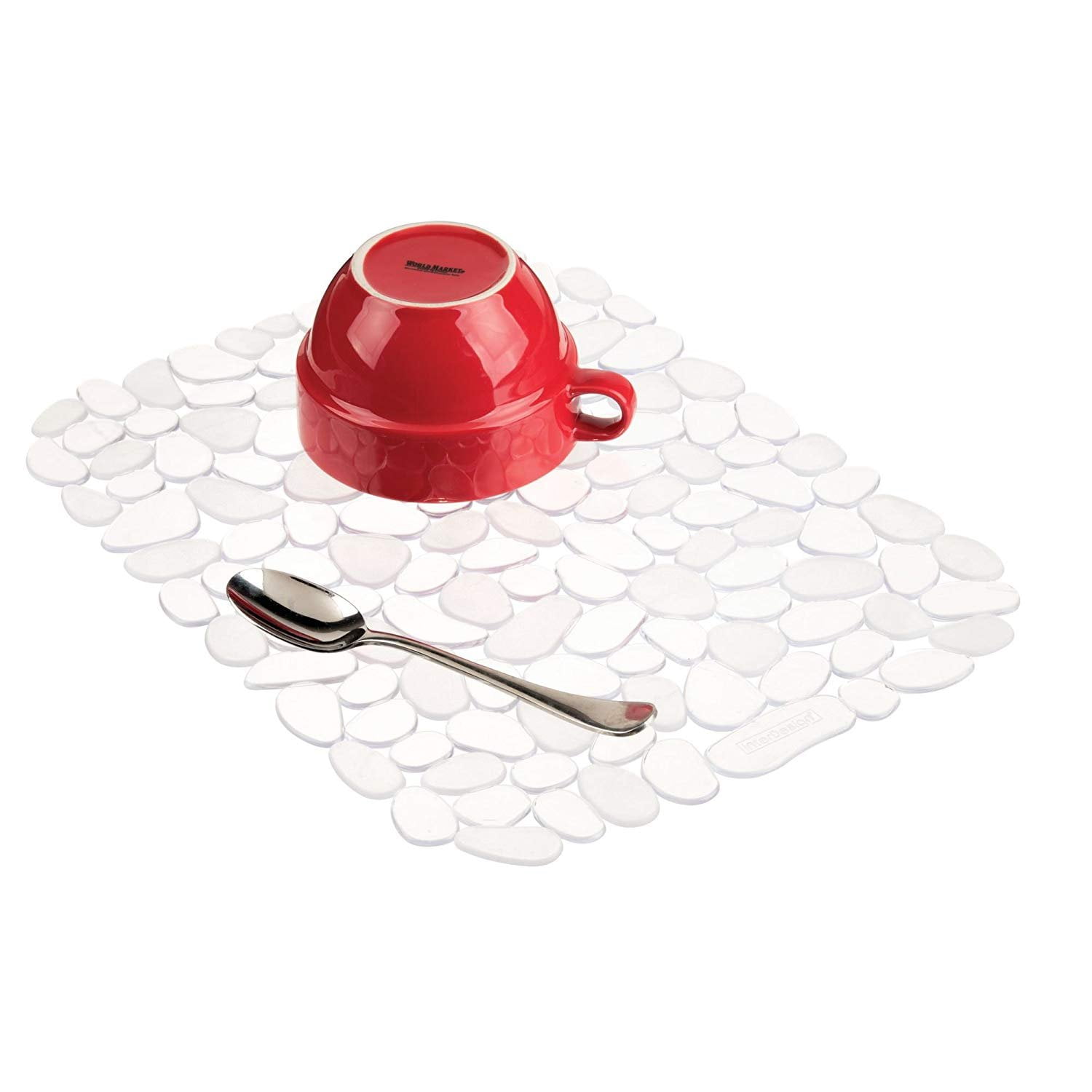 iDesign Pebblz Large Plastic Sink Grid, Non-Skid Dish Protector Mat for ...